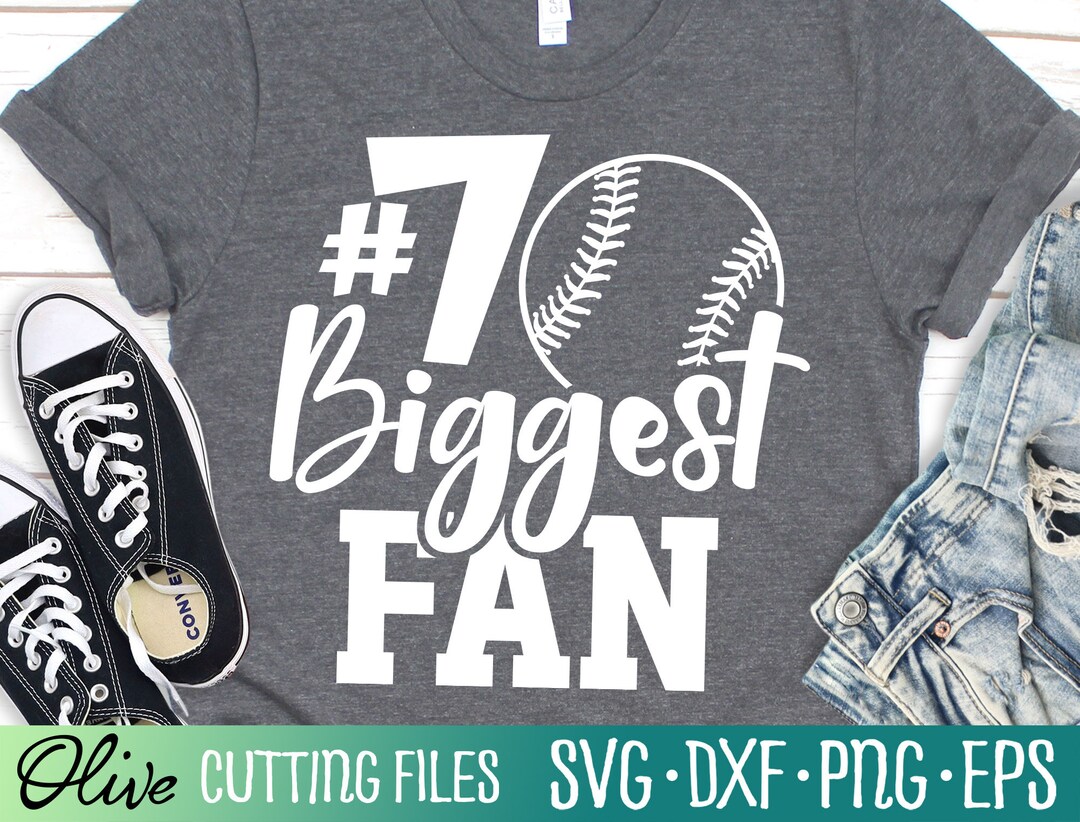 Number 7 Biggest Fan Baseball Svg, Baseball Mom Svg, Baseball Svg ...