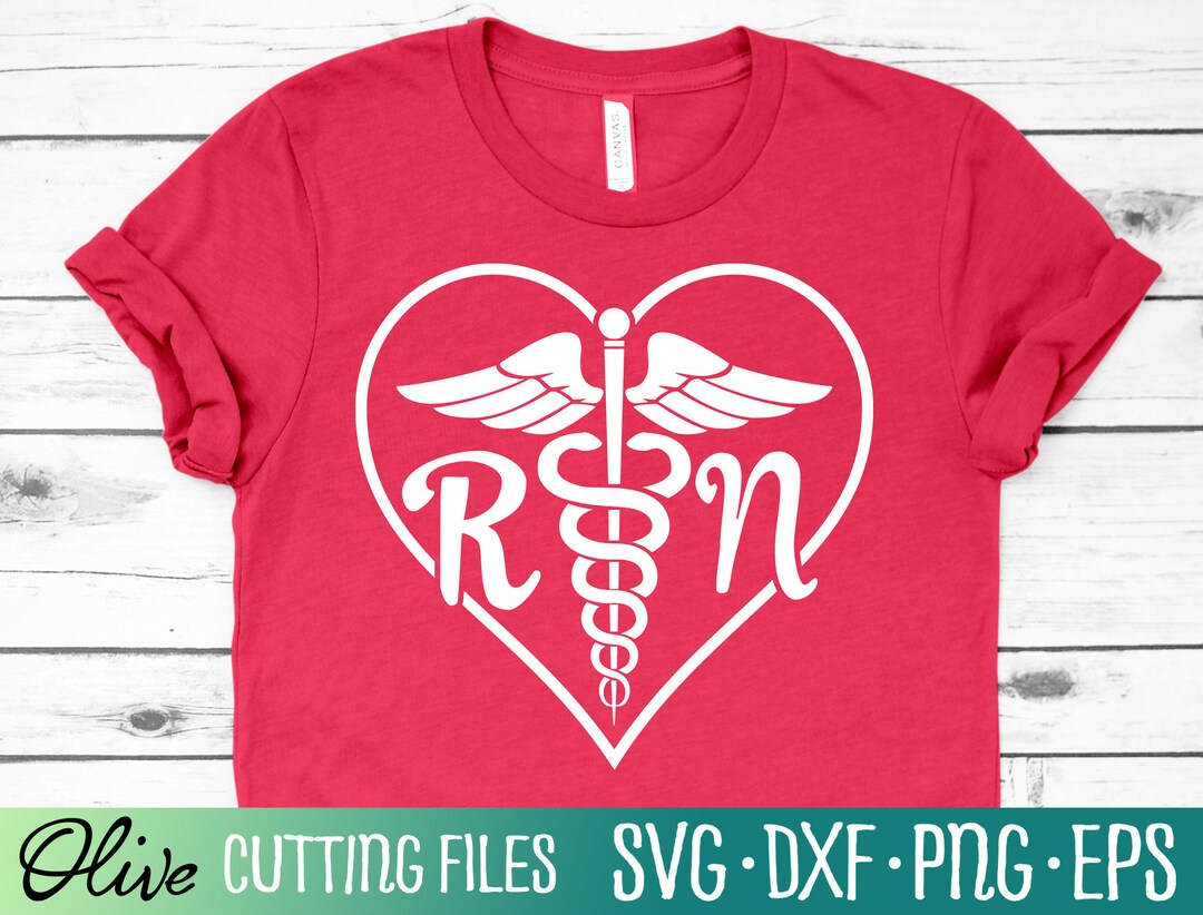 RN Svg, Nurse Valentine Svg, RN Gift Svg, Caduceus Svg Files for Cricut ...