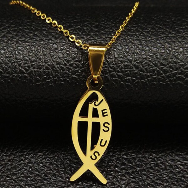 Jesus Fish Necklace - Etsy