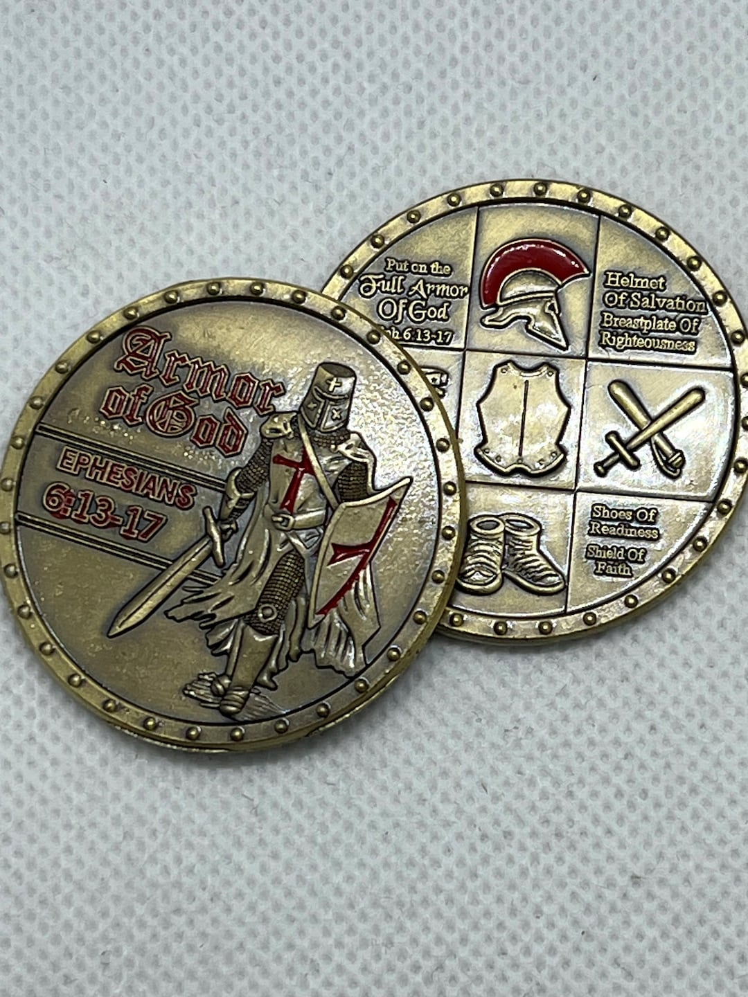 Custom Armor of God Commemorative Challenge Coin Knights Templar High ...