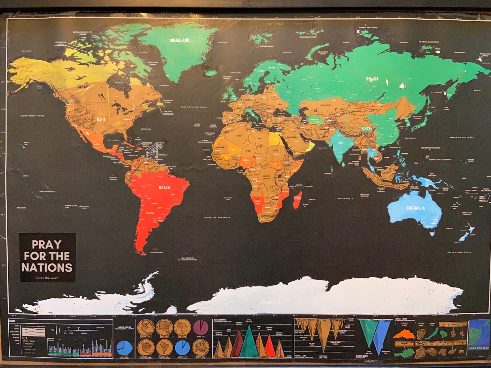 Pray for the Nations Scratch Map Prayer Map Cover the Earth | Etsy