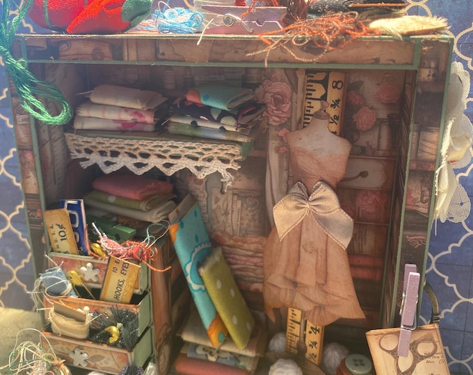 The Sewing Room - Vignette Shadow Box - Etsy