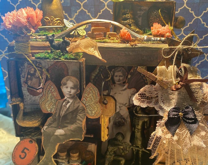 The Keys to the Attic - Vignette Shadow Box - Etsy
