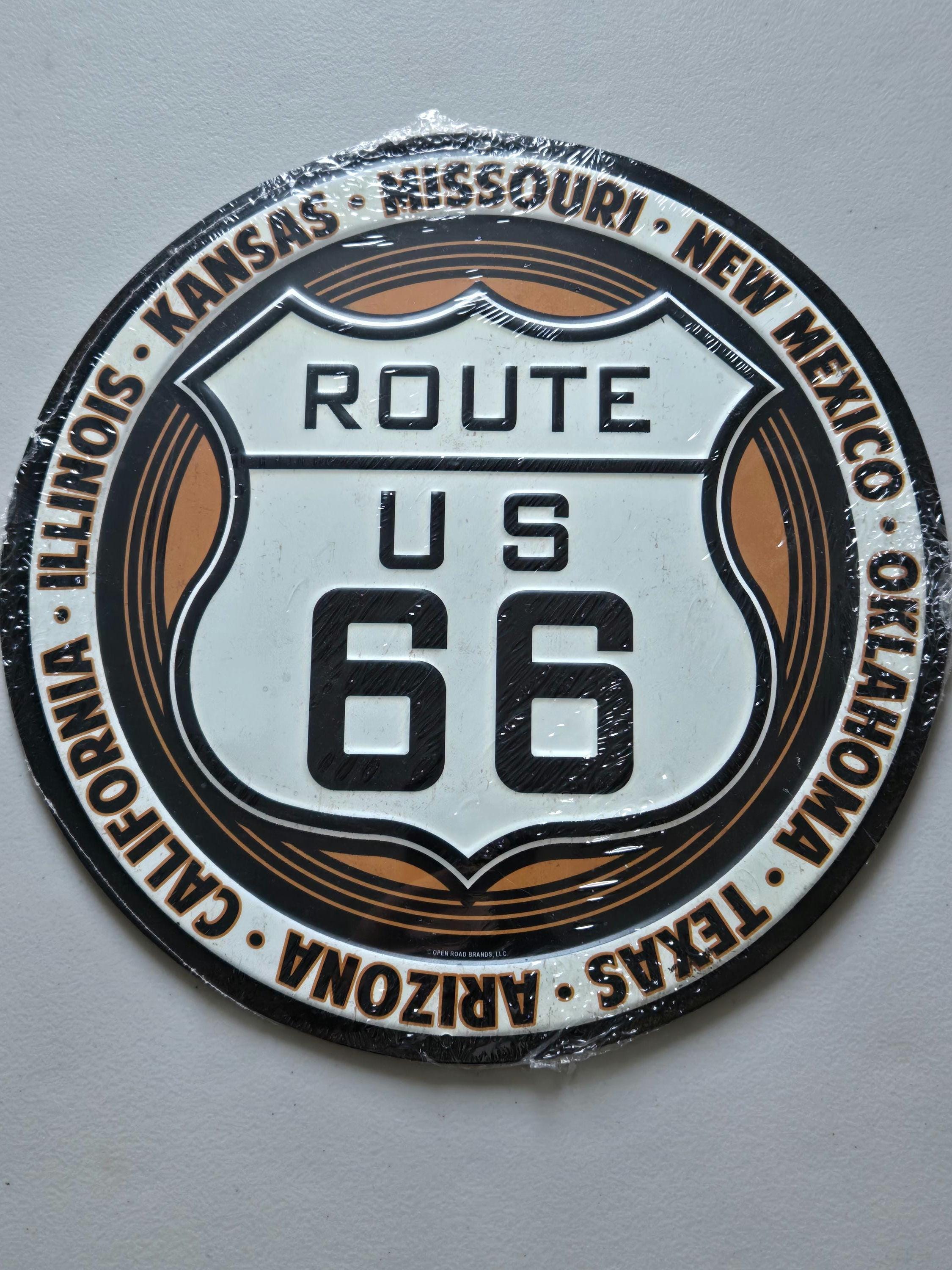 Open Road Brands Route 66 Round Metal Tin Sign Die-cut 12" - Etsy