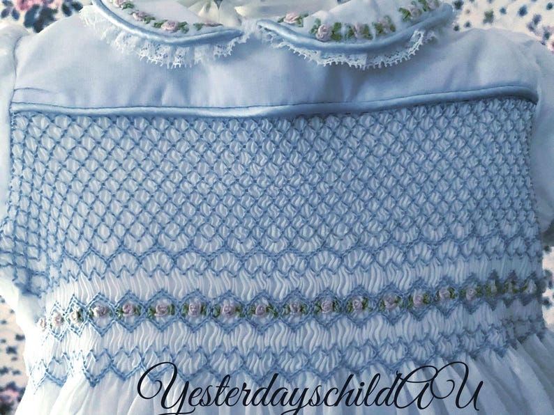 Romantic, Old Fashioned Vintage Style Smocked Baby Dress in White Swiss ...