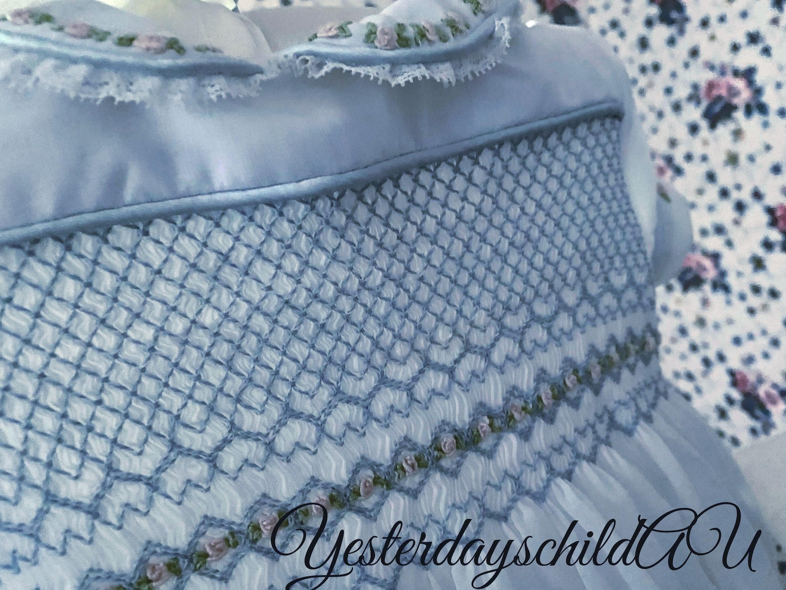 Romantic, Old Fashioned Vintage Style Smocked Baby Dress in White Swiss ...