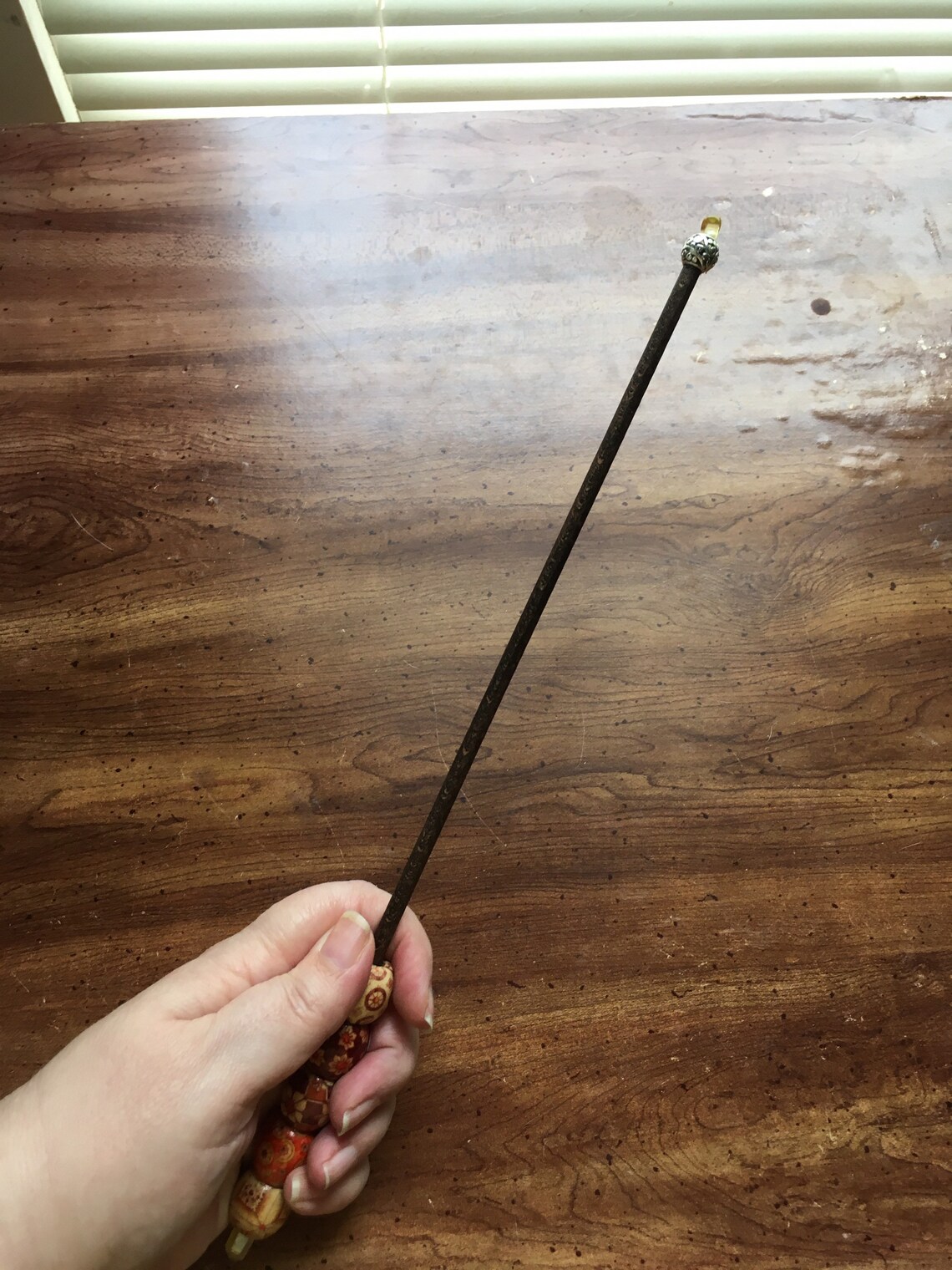 Wood Wand With Silver Tip and Yellow Crystals - Etsy