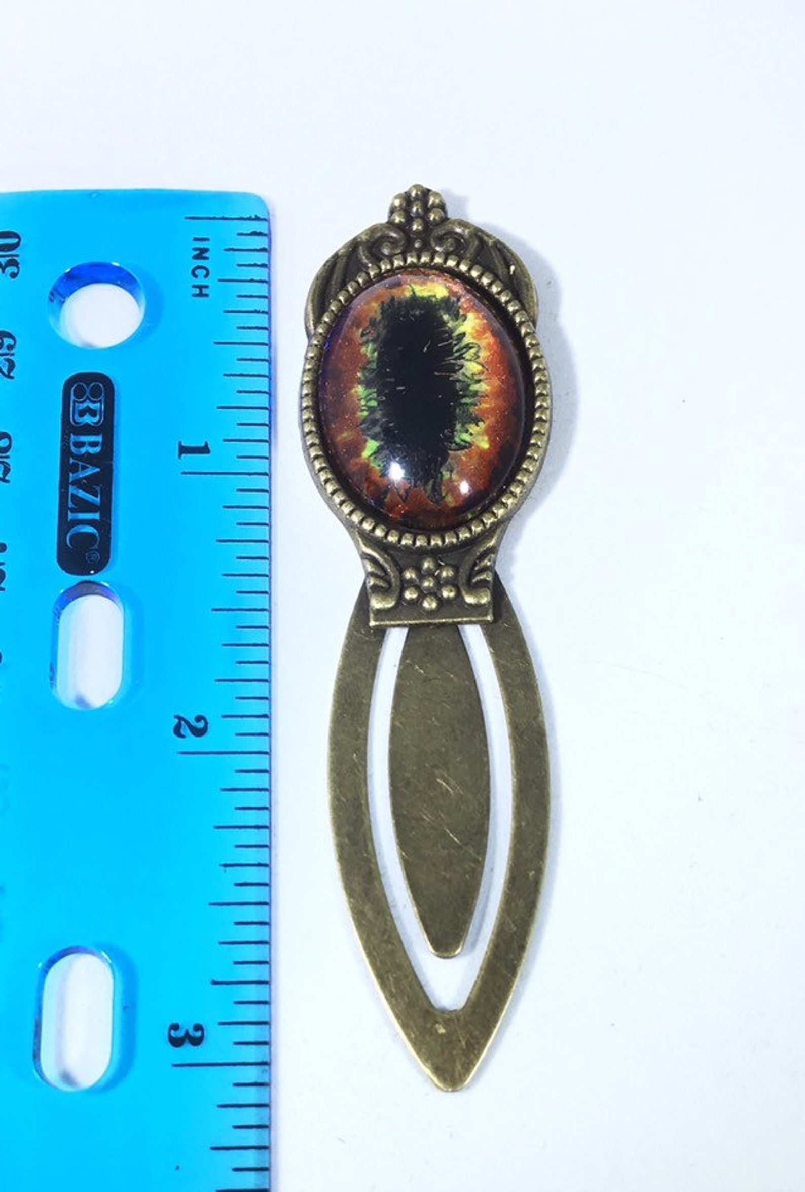 Hand Painted Dragon Eye Bookmark Orange/yellow, Book Lover Gift, Unique ...