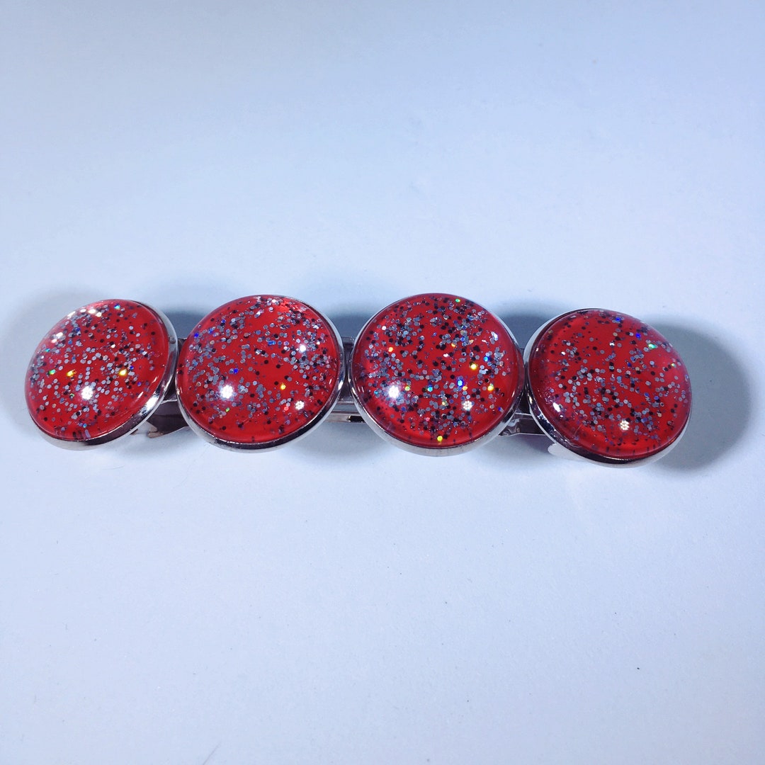 Red Barrette, Sparkle Barrette, Barrettes for Women, Barrettes for ...