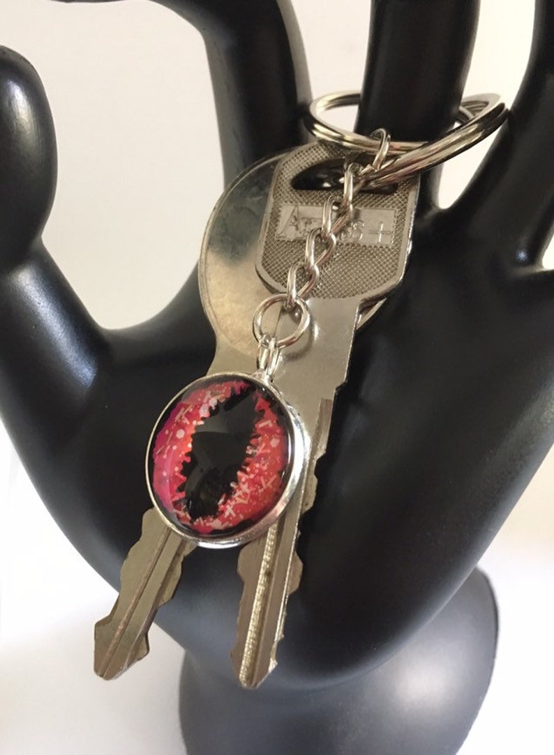 Handpainted Pink Dragon Eye Keychain, Fantasy Keyring - Etsy