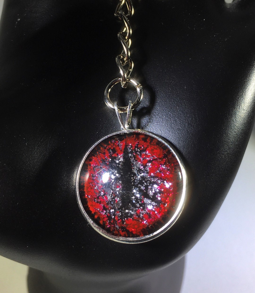 Hand Painted Dragon Eye Keychain Red, Fantasy Key Ring - Etsy
