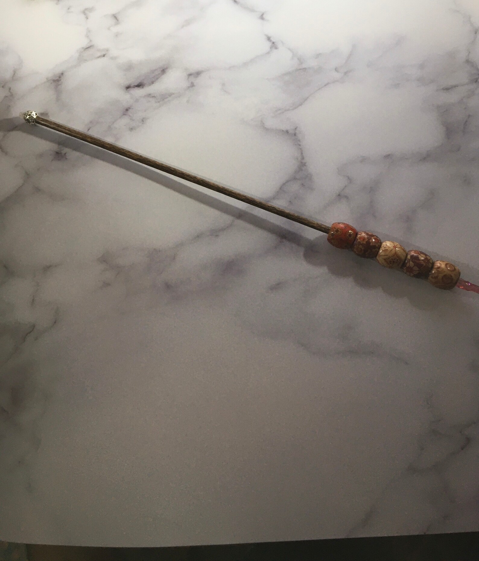 Wooden Wand With Crystals and Silver Beaded Tip - Etsy