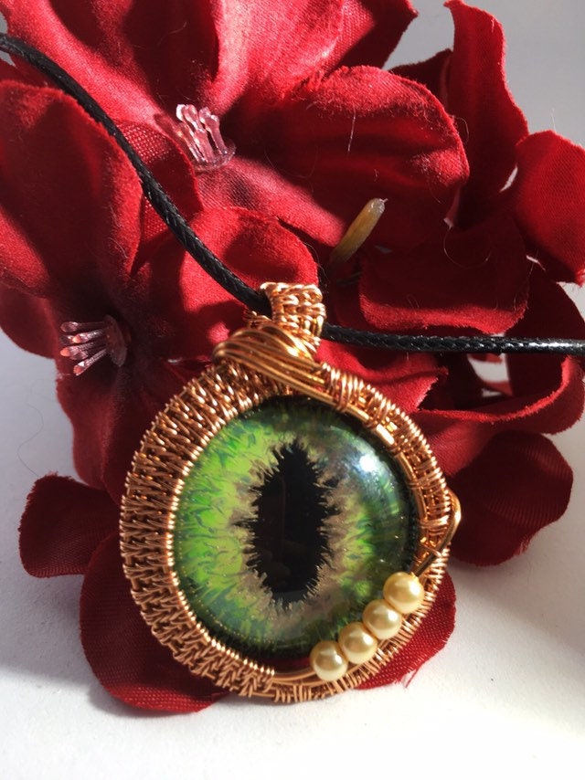 Dragon Eye Wire Wrapped Pendant Necklace - Etsy