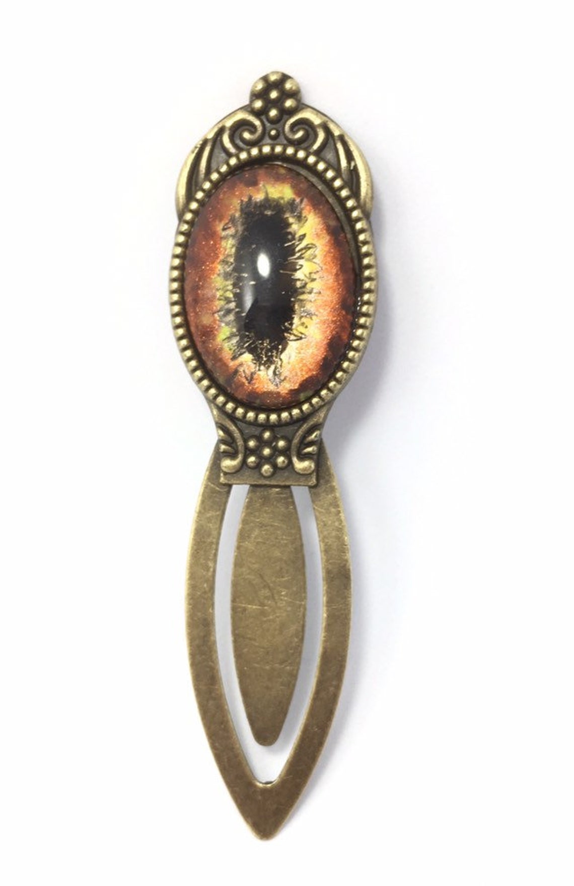Hand Painted Dragon Eye Bookmark Orange/yellow, Book Lover Gift, Unique ...