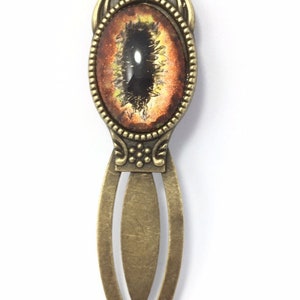 Hand Painted Dragon Eye Bookmark Orange/yellow, Book Lover Gift, Unique ...