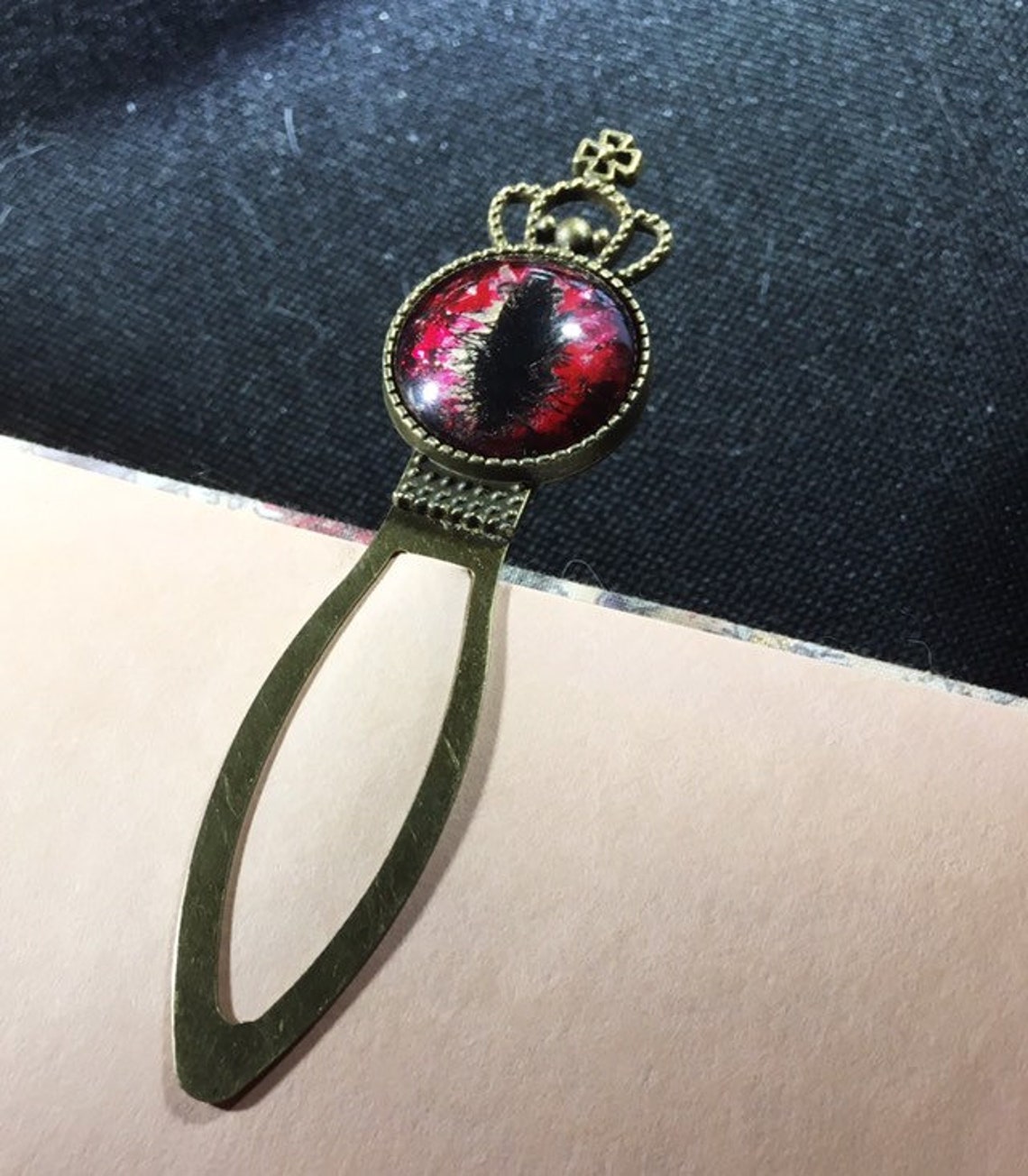 Hand Painted Dragon Eye Bookmark Red Book Lover Gift Unique - Etsy