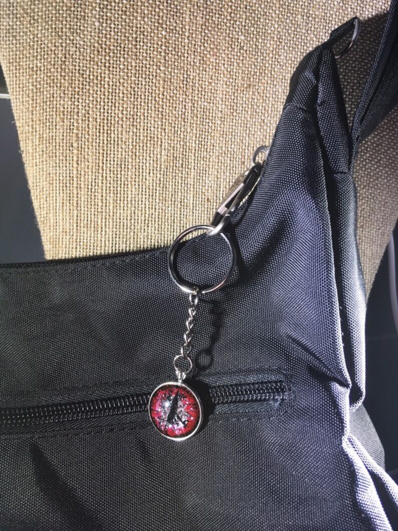 Hand Painted Dragon Eye Keychain Red, Fantasy Key Ring - Etsy