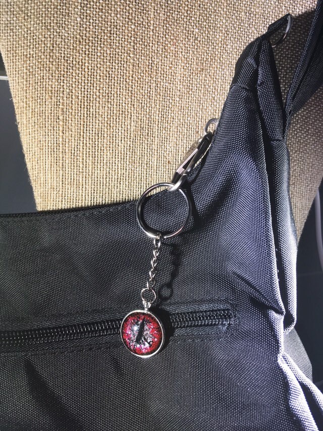 Hand Painted Dragon Eye Keychain Red, Fantasy Key Ring - Etsy