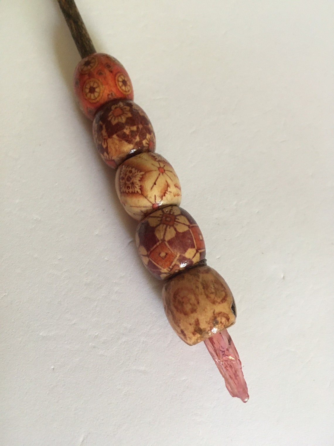 Wooden Wand With Crystals and Silver Beaded Tip - Etsy