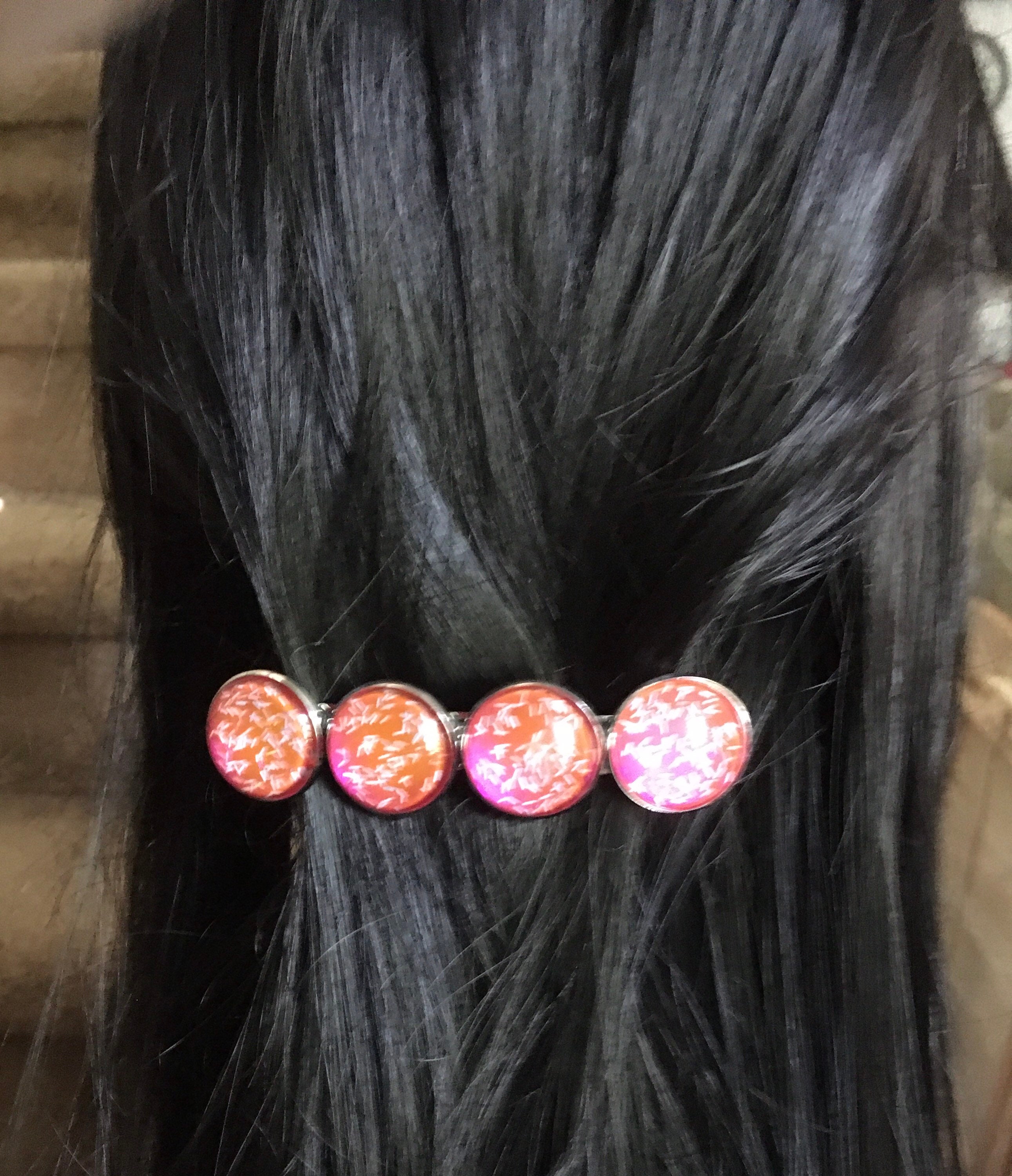 Pink barrette, glitter barrette, barrettes for women, barrettes for ...