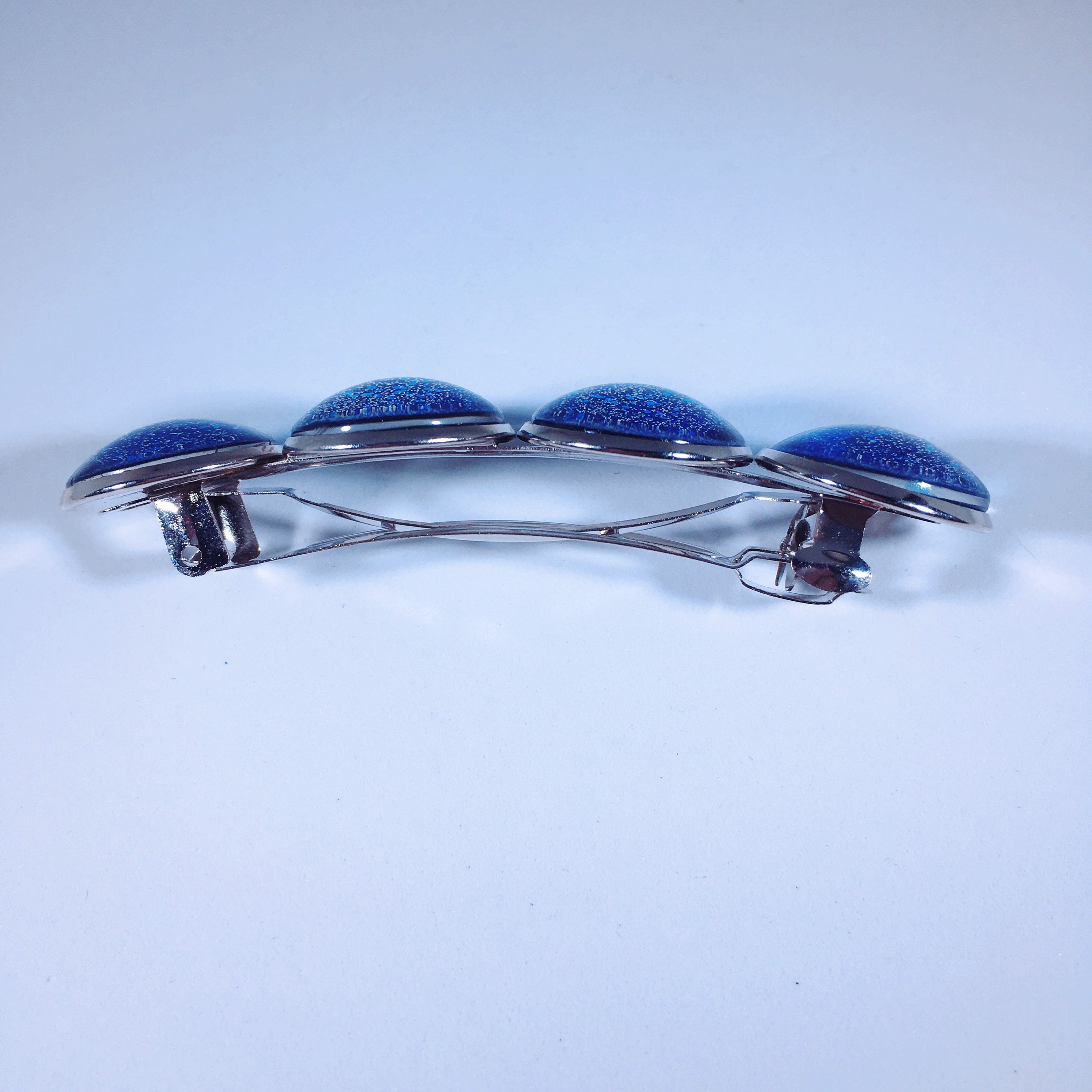 Blue barrette, sparkle barrette, silver barrette, barrettes for women ...