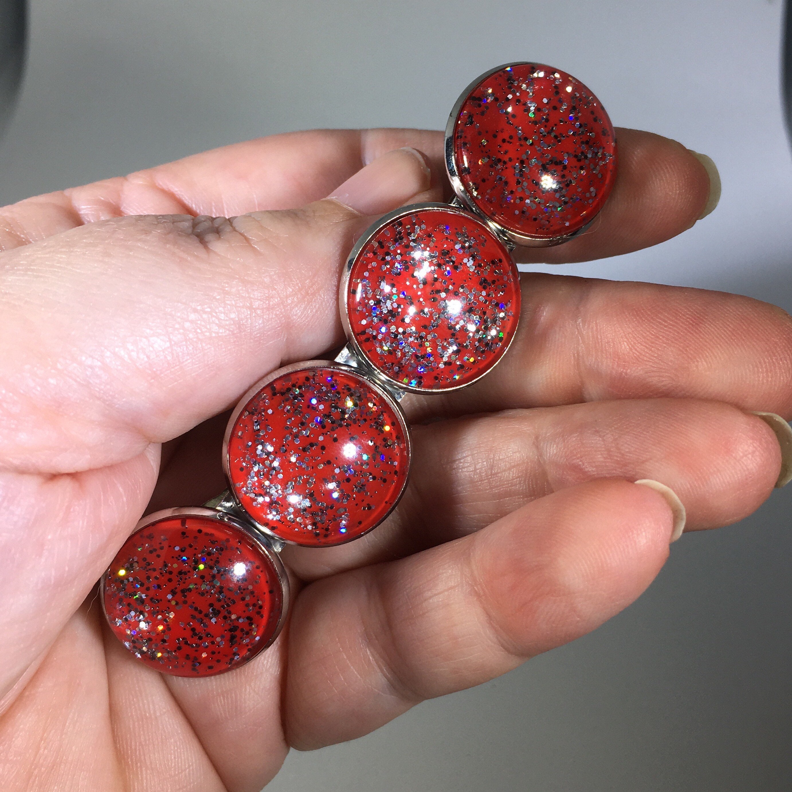 Red Barrette, Sparkle Barrette, Barrettes for Women, Barrettes for ...