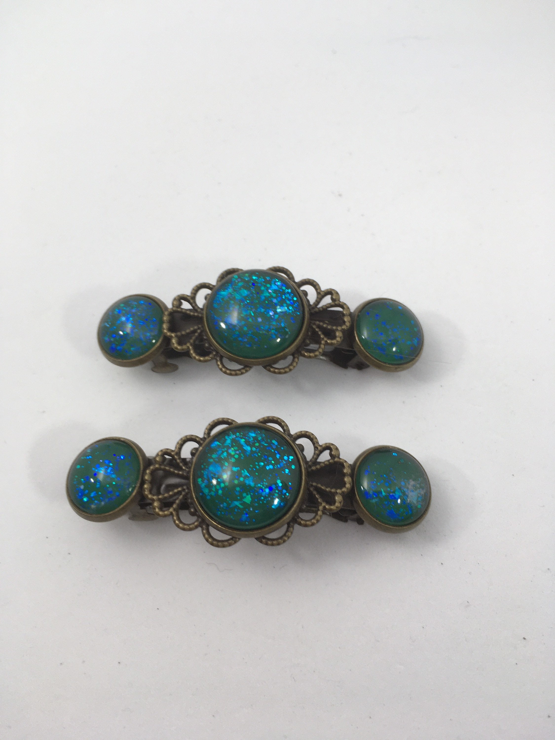 Small Barrettes Set of Two. Hand Painted. - Etsy