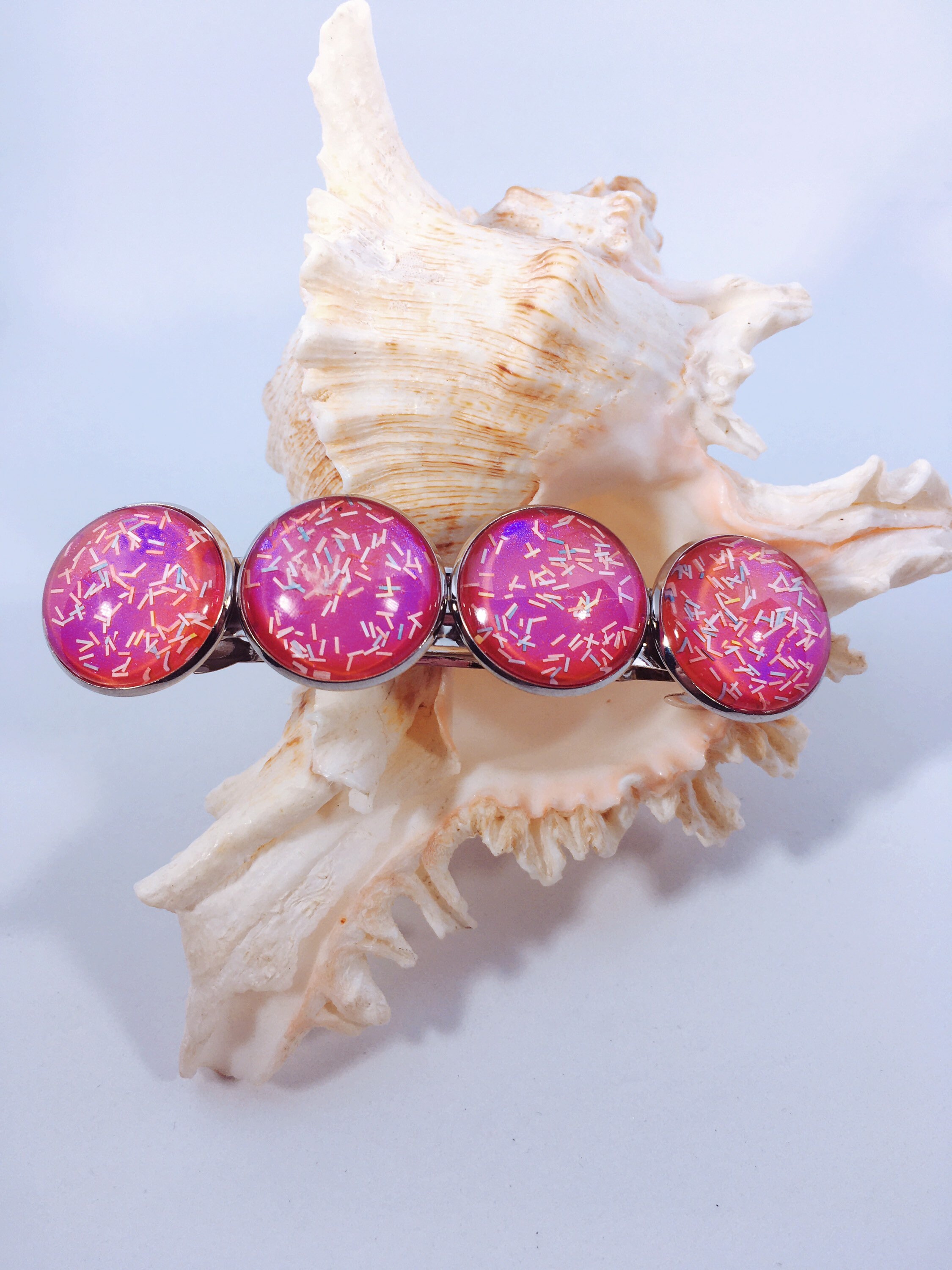 Pink barrette, glitter barrette, barrettes for women, barrettes for ...