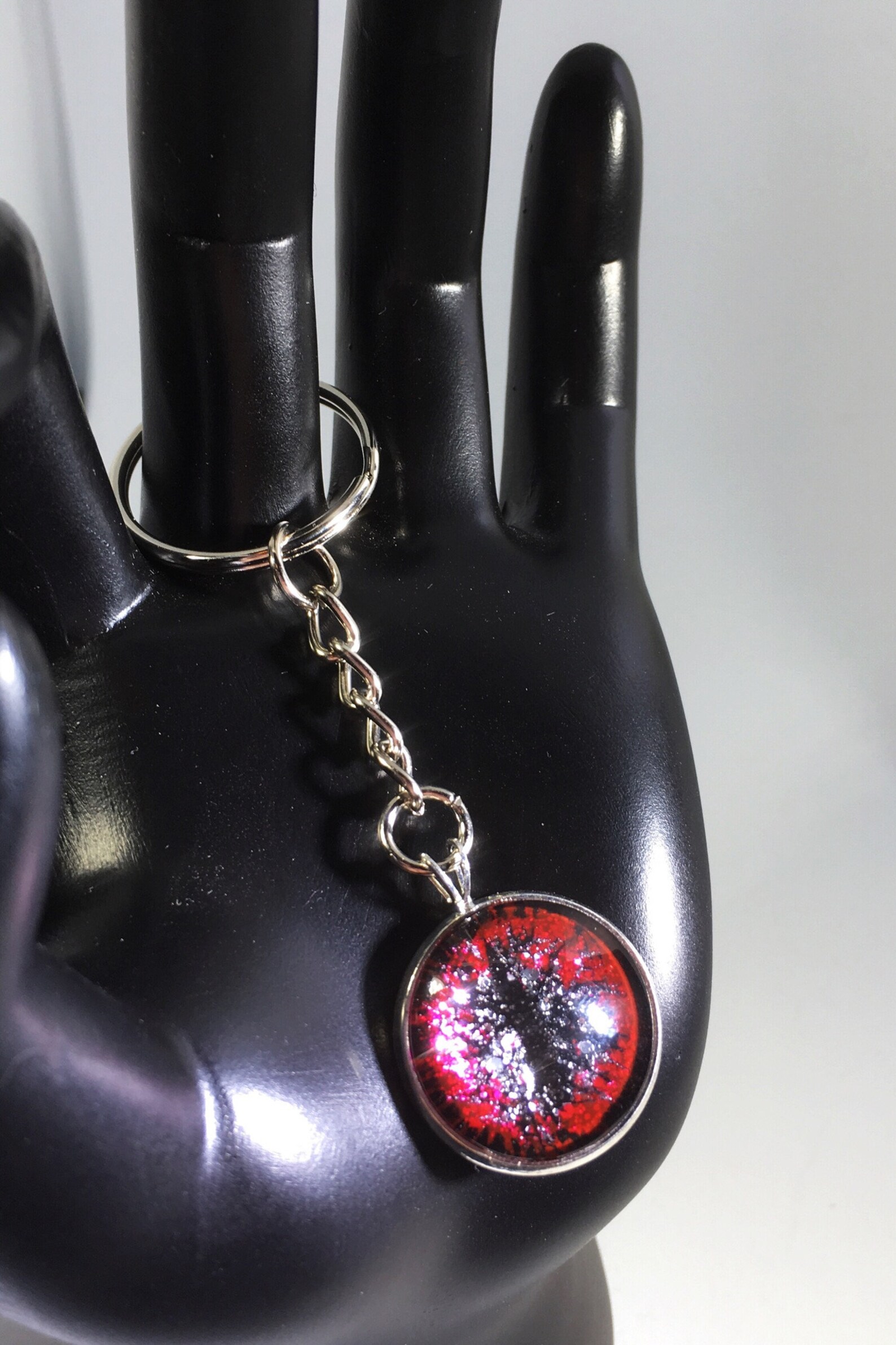 Hand Painted Dragon Eye Keychain Red, Fantasy Key Ring - Etsy