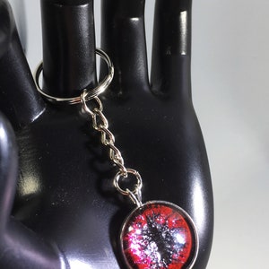 Hand Painted Dragon Eye Keychain Red, Fantasy Key Ring - Etsy