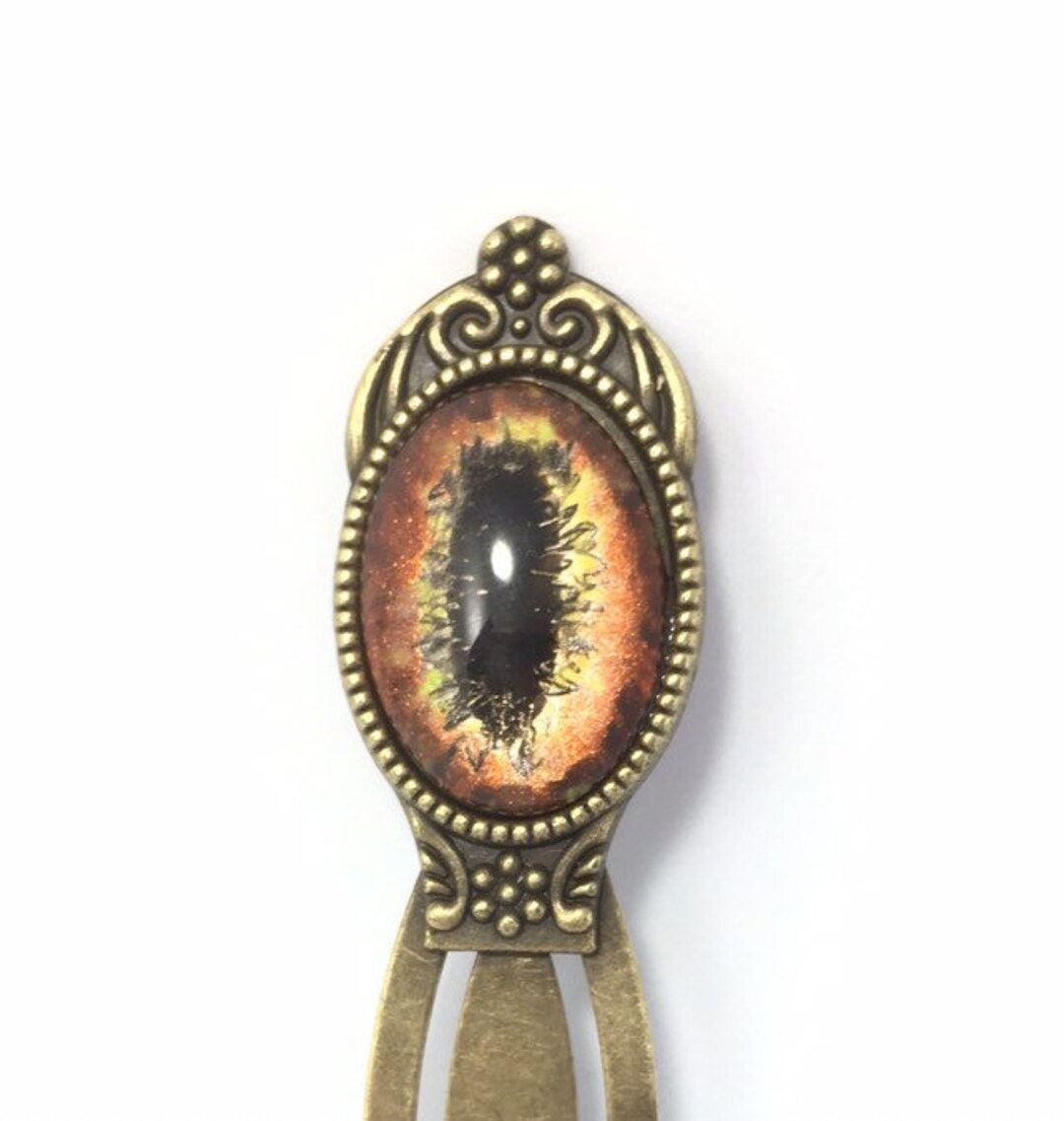 Hand Painted Dragon Eye Bookmark Orange/yellow, Book Lover Gift, Unique ...