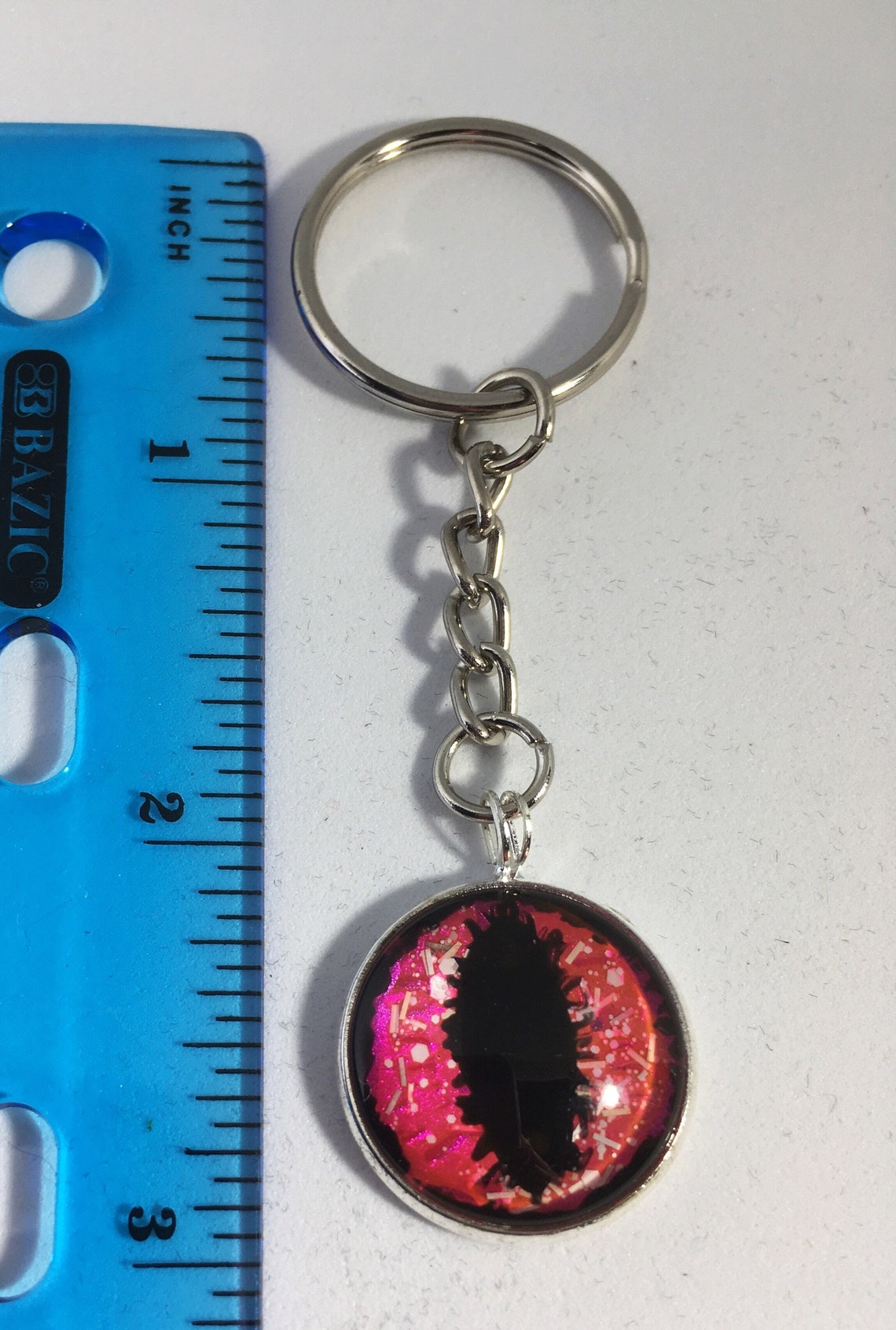 Handpainted Pink Dragon Eye Keychain, Fantasy Keyring - Etsy