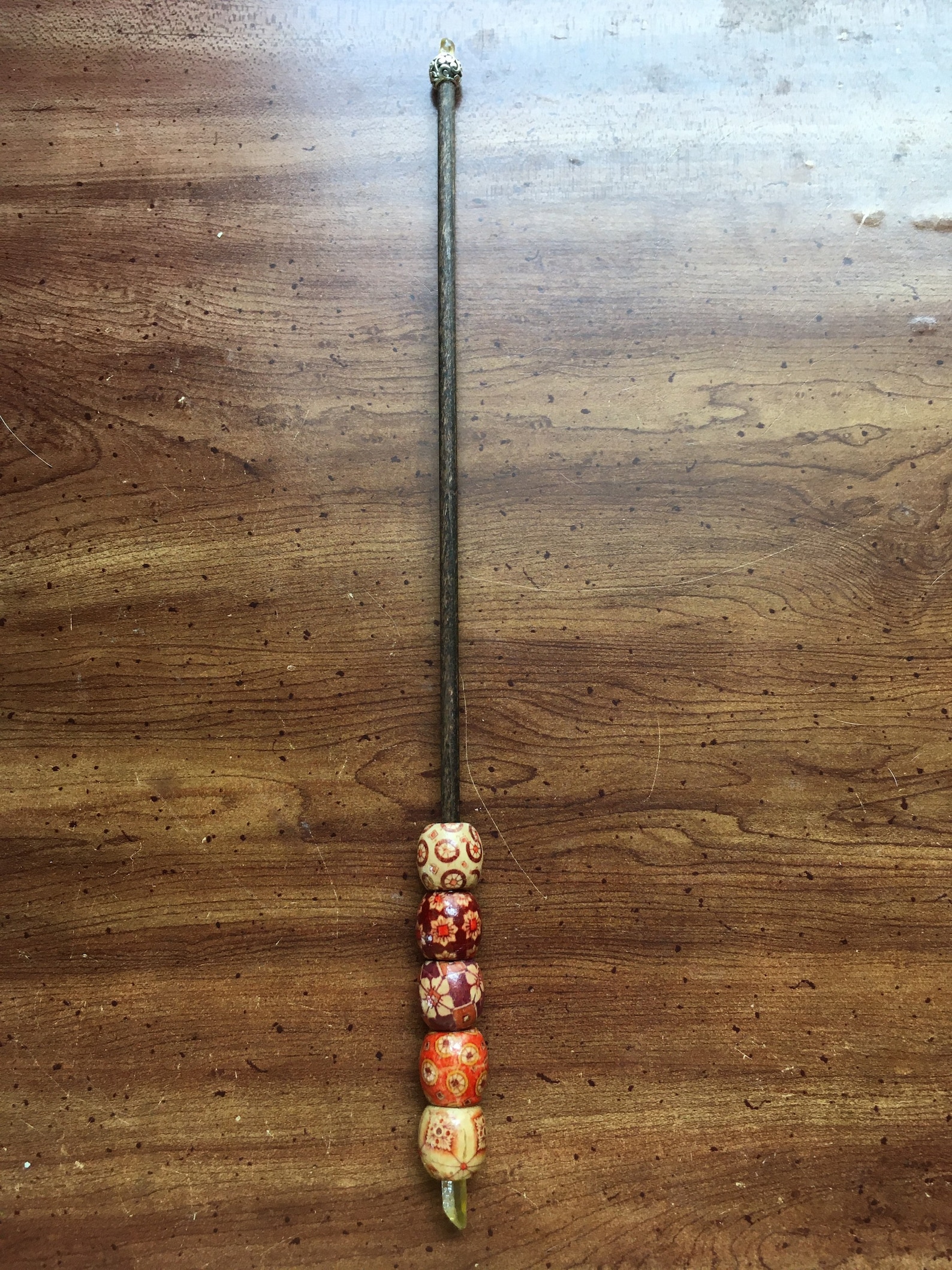 Wood Wand With Silver Tip and Yellow Crystals - Etsy