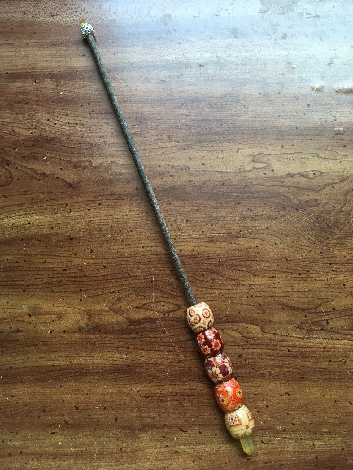 Wood Wand With Silver Tip and Yellow Crystals - Etsy