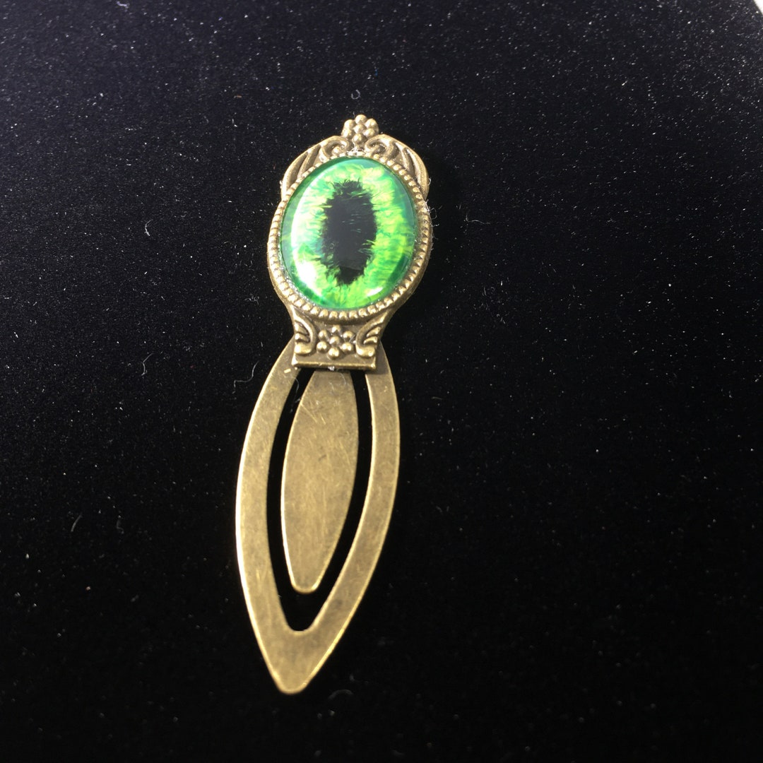 Green Dragon Eye, Hand Painted Dragon Eye Bookmark Green, Book Lover ...