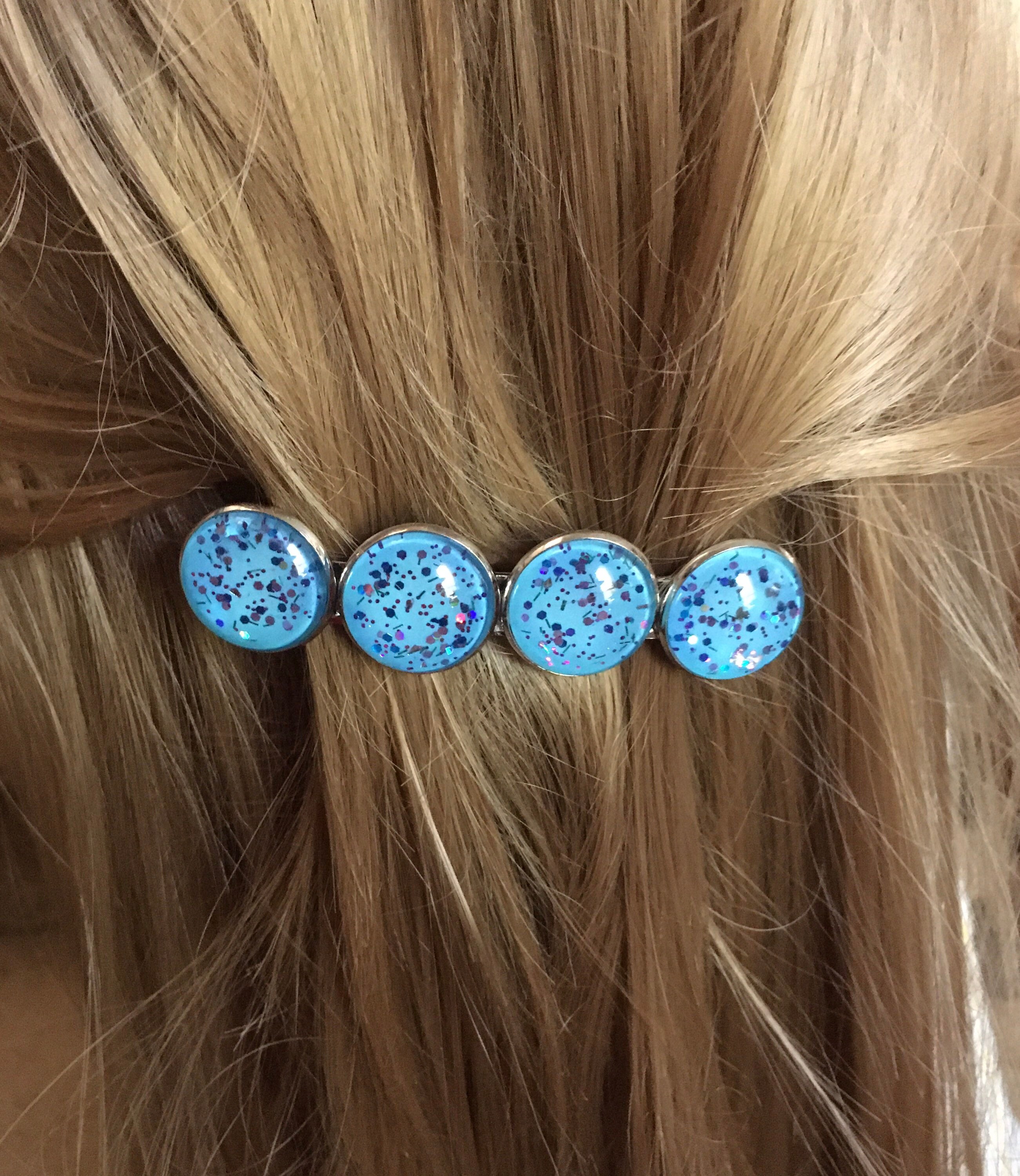 Blue barrette, sparkle barrette, barrettes for women, barrettes for ...