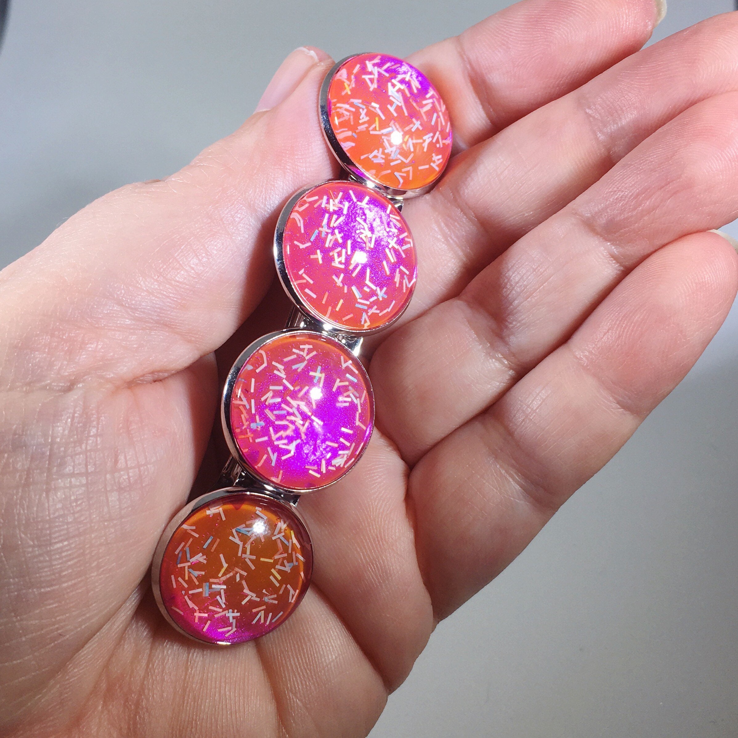 Pink barrette, glitter barrette, barrettes for women, barrettes for ...