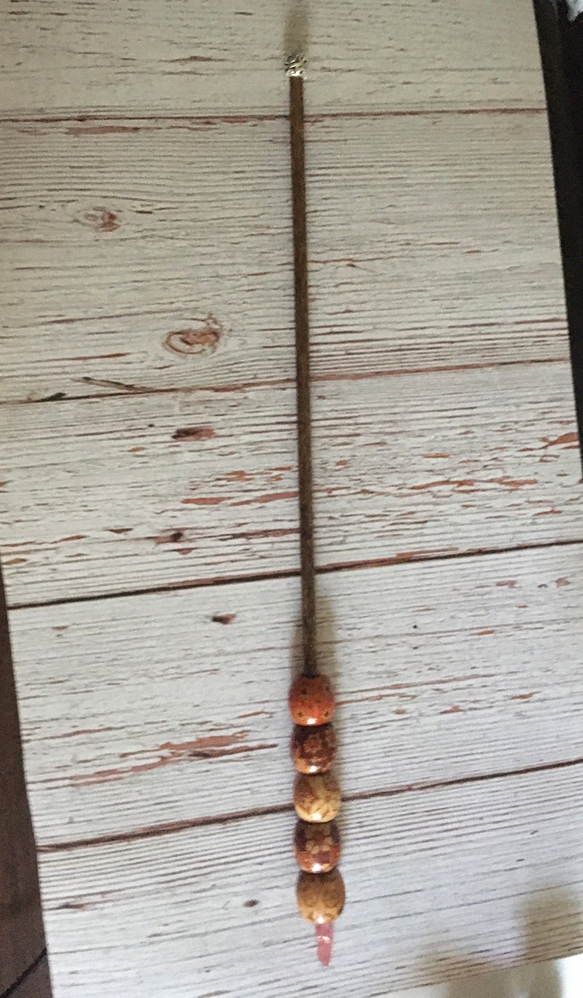 Wooden Wand With Crystals and Silver Beaded Tip - Etsy