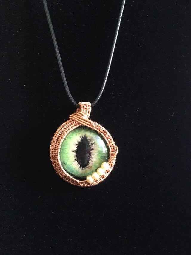Dragon Eye Wire Wrapped Pendant Necklace - Etsy