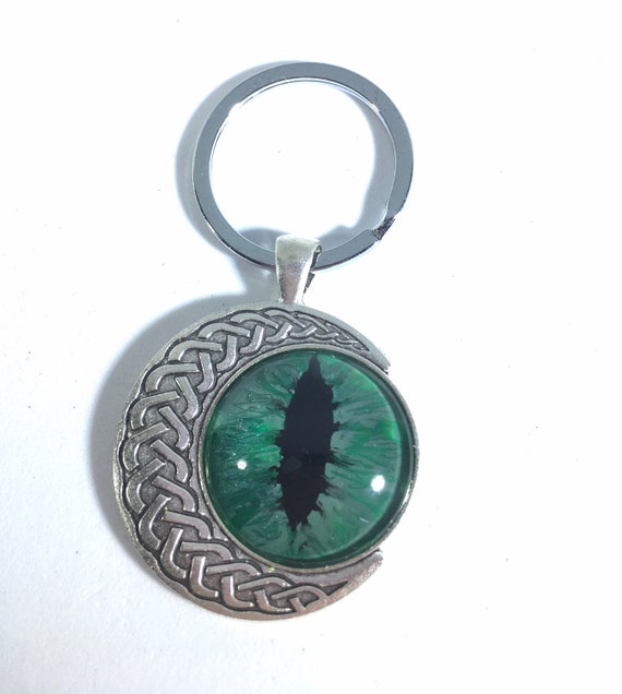 Hand-painted Dragon Eye Keychain Fantasy Keychain Green Key | Etsy