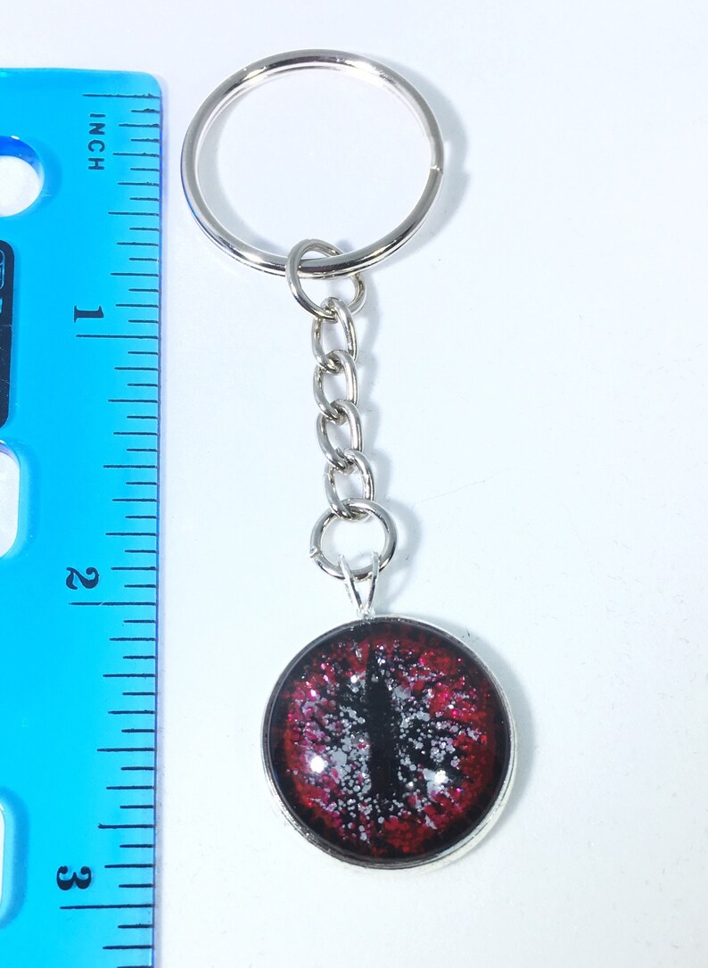 Hand Painted Dragon Eye Keychain Red, Fantasy Key Ring - Etsy