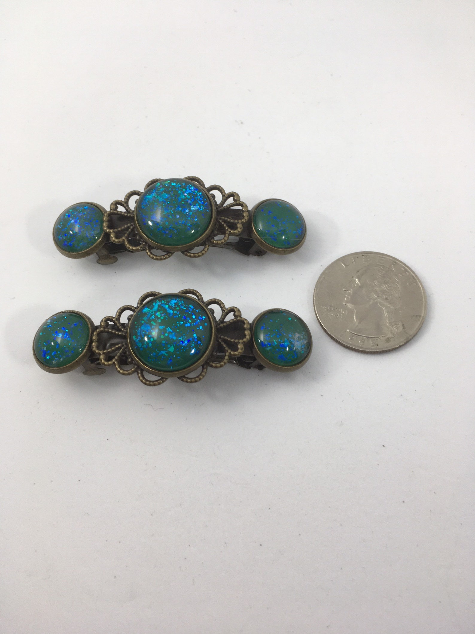 Small Barrettes Set of Two. Hand Painted. - Etsy