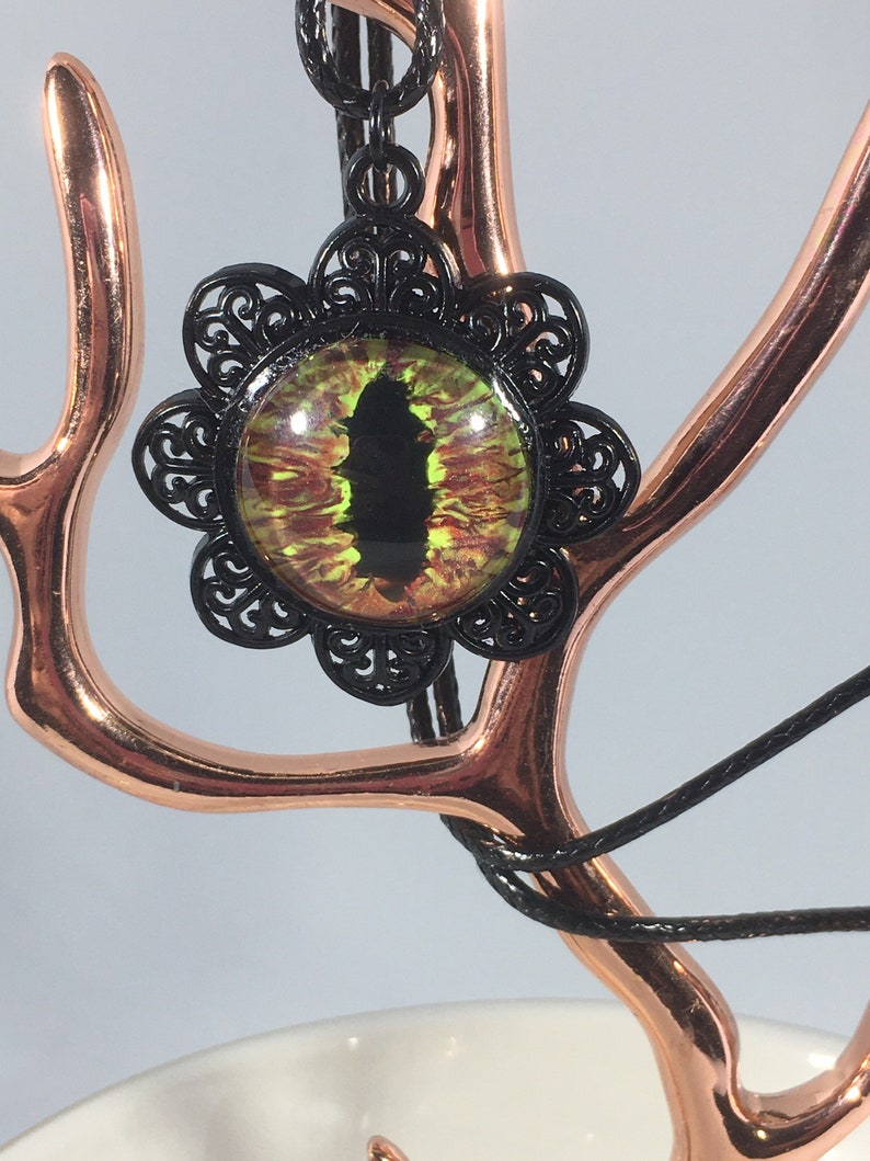 Hand Painted Dragon Eye Black Pendant for Her Gothic - Etsy