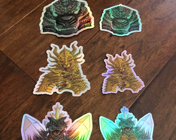Holographic Godzilla Head Series - Etsy