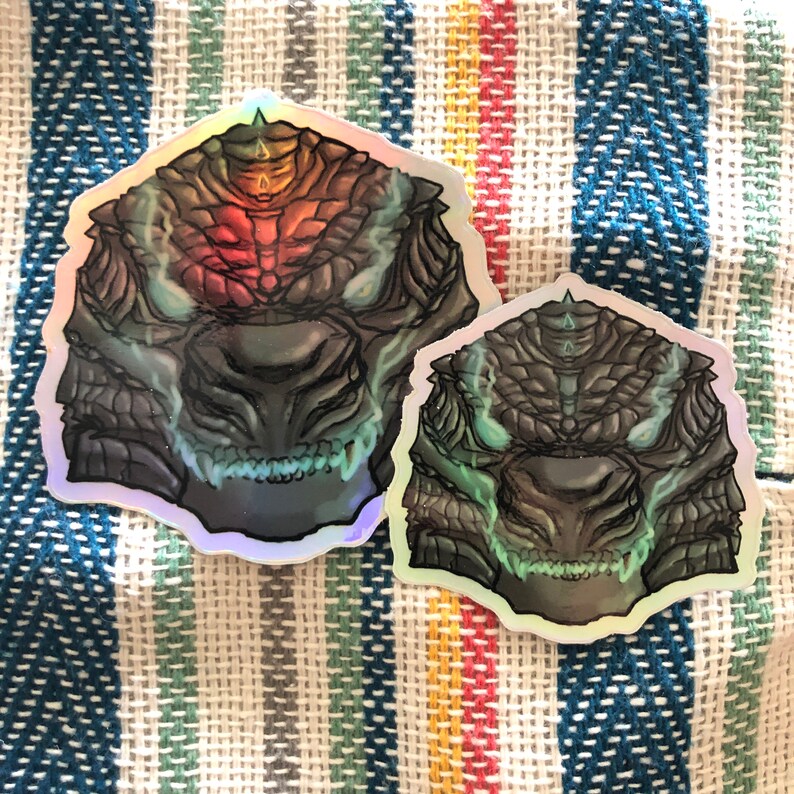 Holographic Godzilla Head Series - Etsy