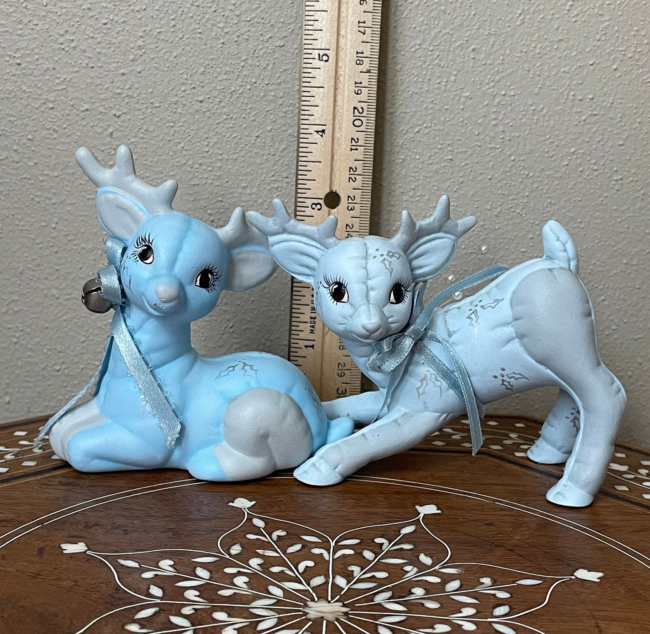 Vintage Kimple Ceramic Mold 2 Blue Quilted Christmas Reindeer - Etsy