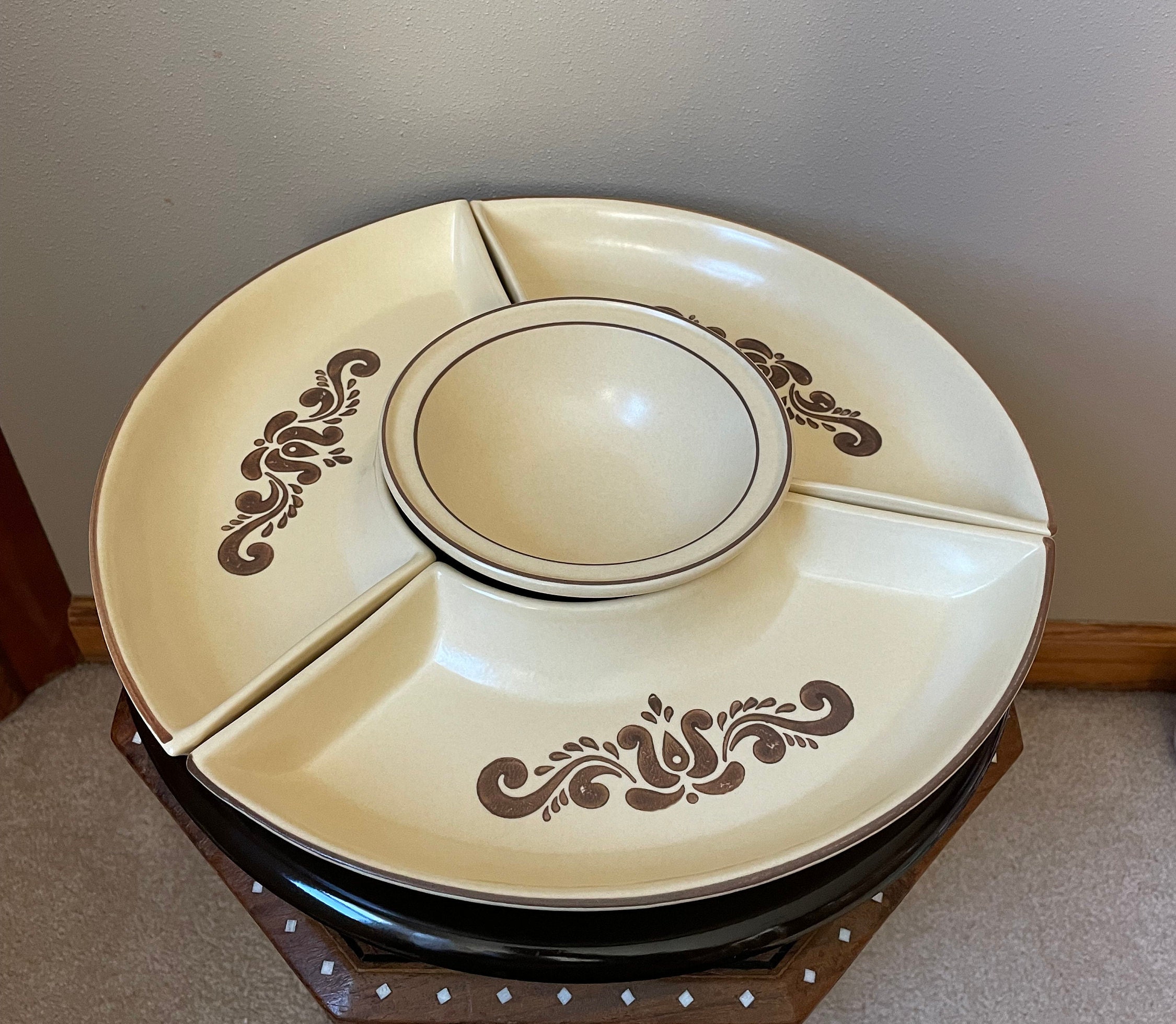 Vintage Pfaltzgraff Village Lazy Susan Serving Tray 5 Piece Set #130 - Etsy