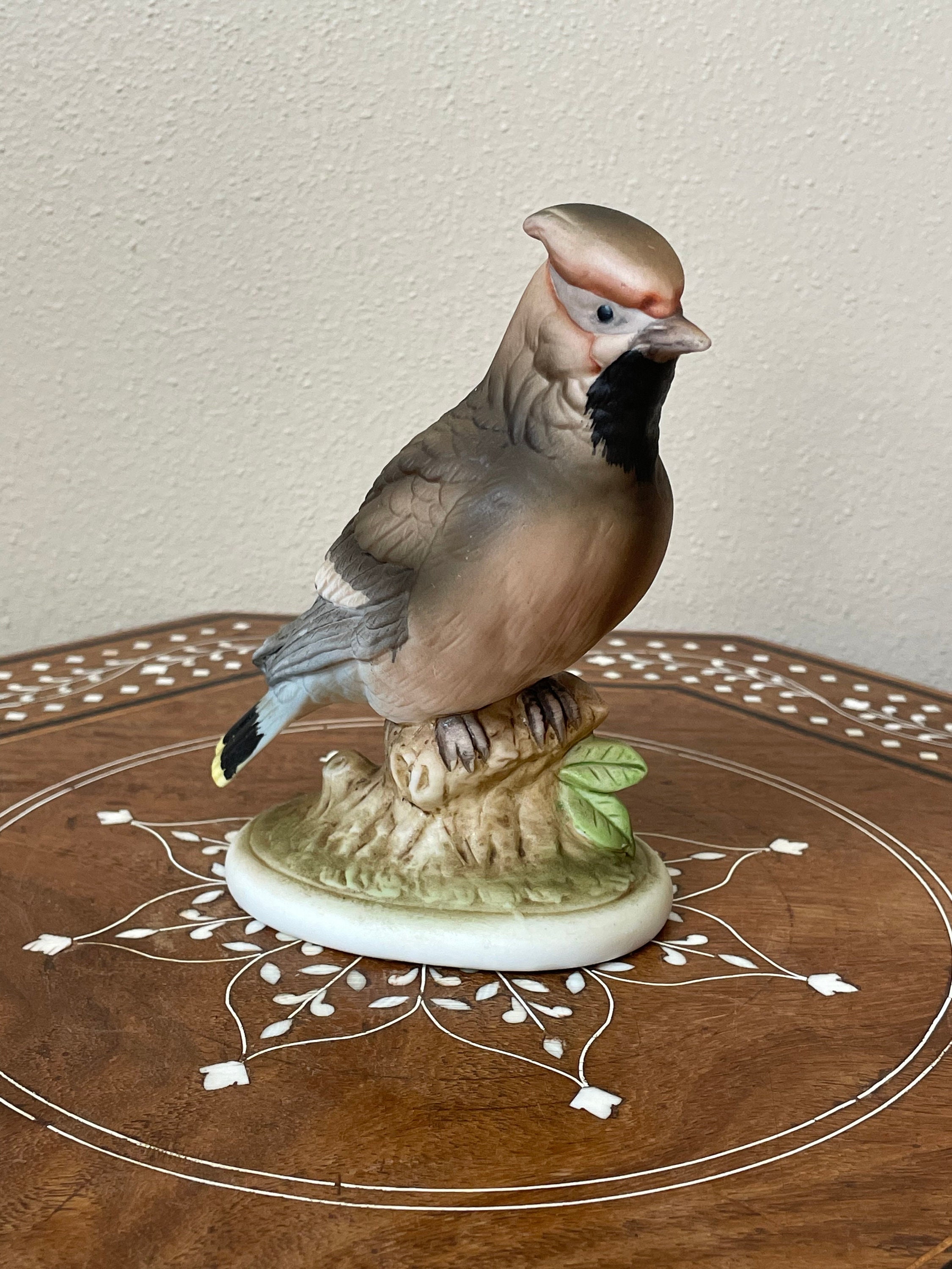 Vintage Lefton Bird Figurine waxwing KW 6609 - Etsy