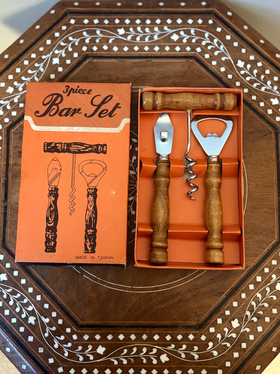 Vintage 3-piece Bar Tool Set With Wooden Handles - Etsy
