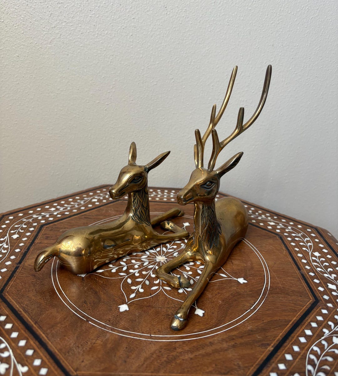 Vintage Sitting Brass Deer Doe Buck - Etsy